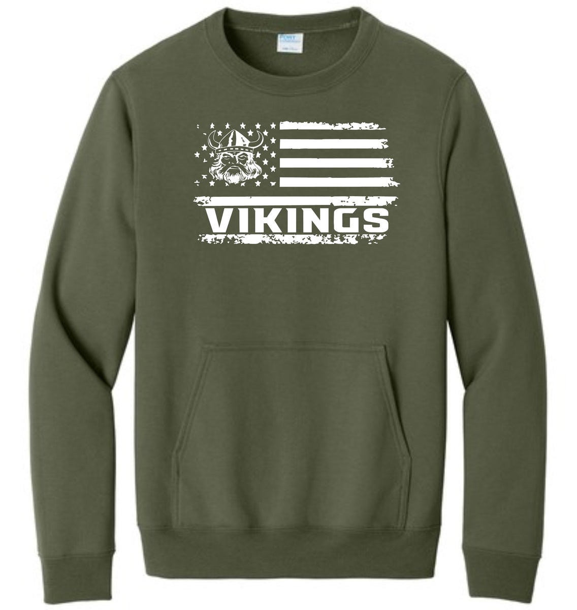 Evergreen Flag Crewneck w/pockets - Port & Company – DM Creations